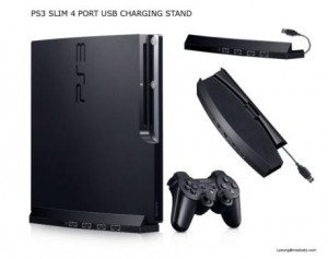 New PS3 4 Port USB Charge Stand looks Slim and Cool
